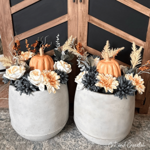 Easy Fall Pumpkin Planter DIY for your Front Porch - Grit and Graceful