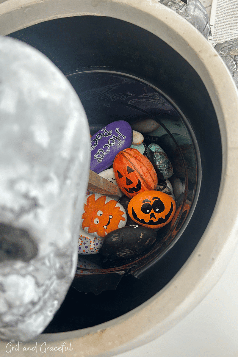 How to Make a Spooky DIY Skull Topiary for Halloween - Grit and Graceful